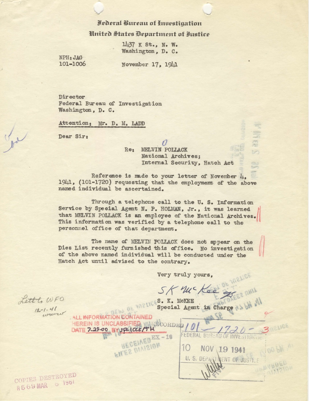 Pollack Archives letter – The NDC Blog